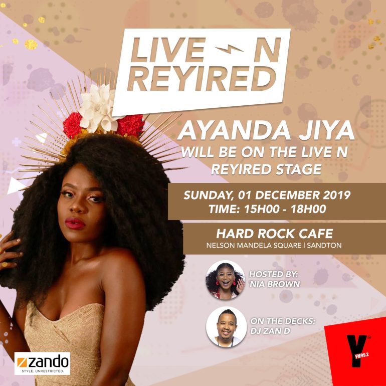Chart-topper Ayanda Jiya to rock the Live N Reyired stage – Y