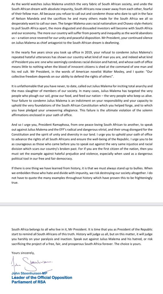 Ramaphosa’s silence over Malema’s ‘kill the boer’ chant is deafening ...